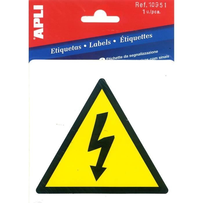 Etiquette de signalisation - APLI - Pictogramme risque électrique - PVC ...