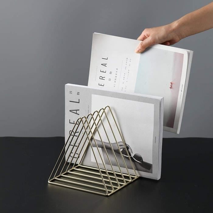 Porte revues File Organizer Triangle de Fer de Stockage de Bureau Book ...
