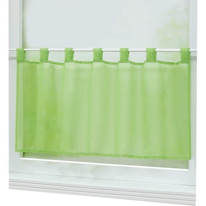 Eva Rideau Brise-Bise Uni À Passant Sans Perçage Passe Tringle En ...