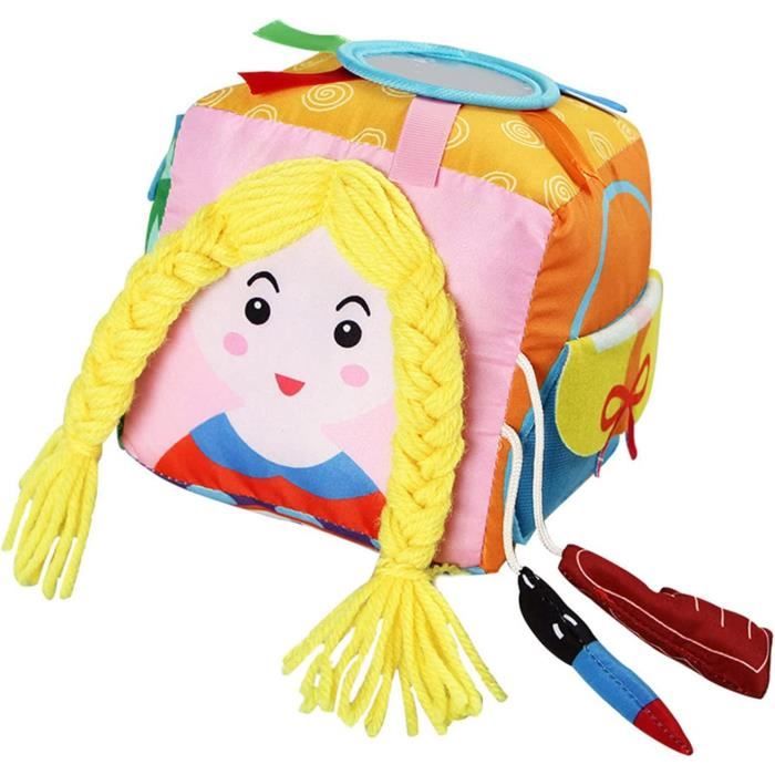 Cube d'activité Souple,Cubes sensoriels en Peluche pour Tout-Petits ...