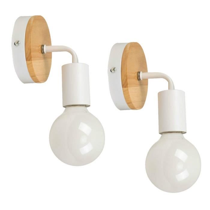 FUSION& Applique Mural Intérieur 2 PCS Lampe Mural en Fer Blanc ...