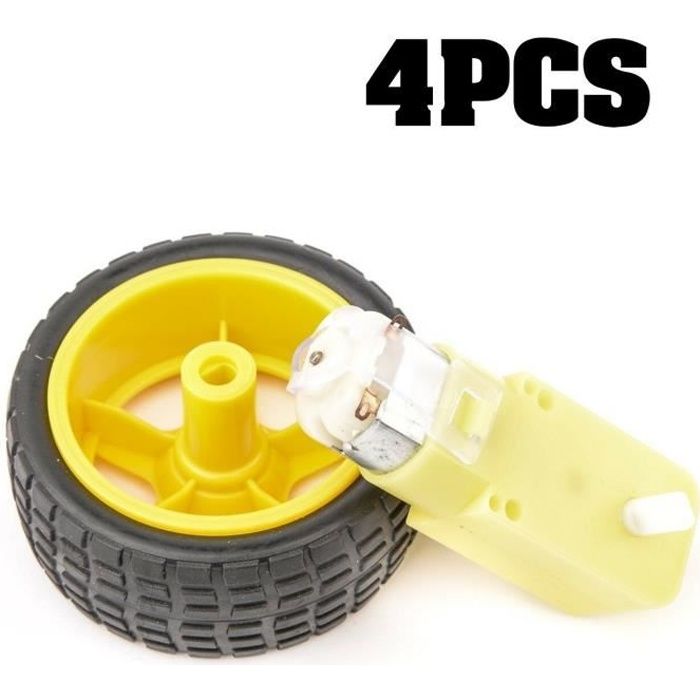 4PCS/Lot Roue de Pneu Arduino + DC Moteur Pour DIY Arduino Robot Smart ...