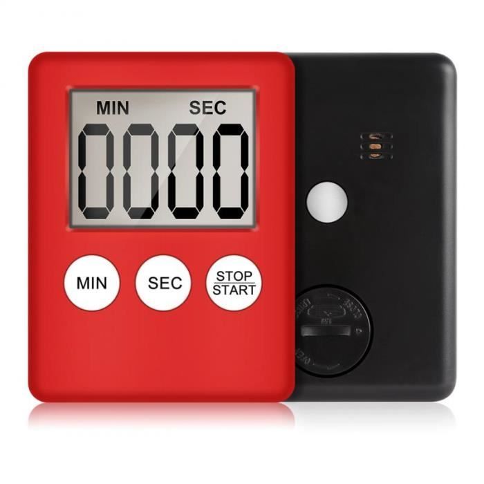 Rouge - Minuterie de cuisine électronique avec écran numérique LCD ...