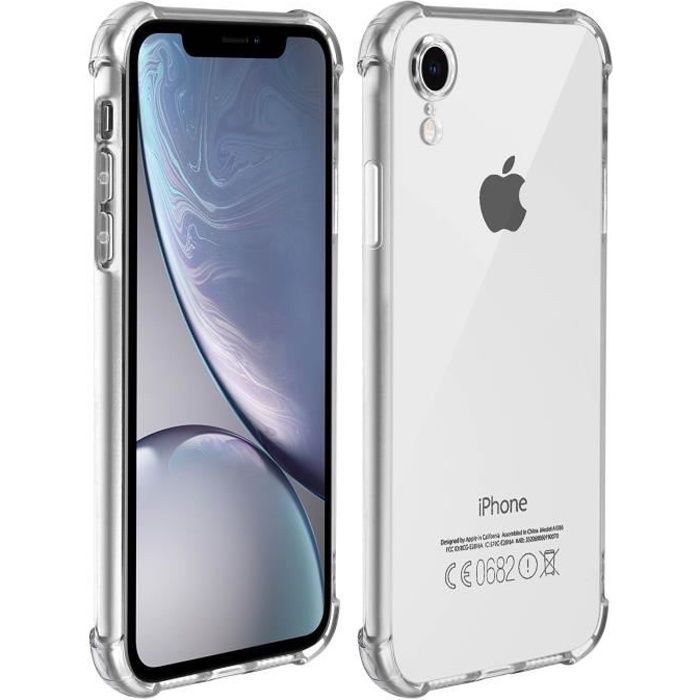 Coque - AVIZAR - iPhone XR - Silicone Souple - Transparent - Angles ...