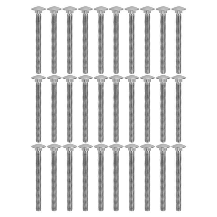 Cikonielf Boulon à vis M8 Lot de 30 boulons à vis M8 x 1,25 A2 en acier inoxydable à filetage ...