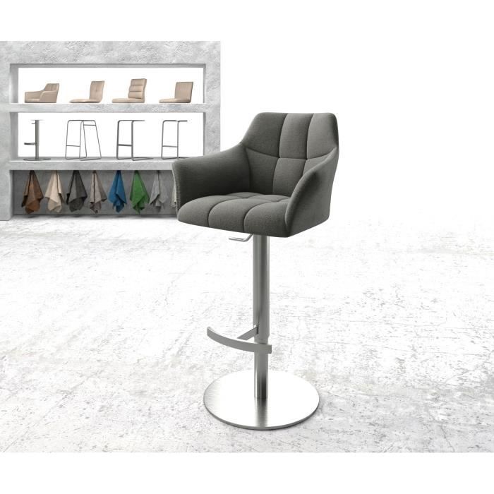 Chaise-de-bar Yulo-Flex pied pivotant réglable en hauteur acier ...