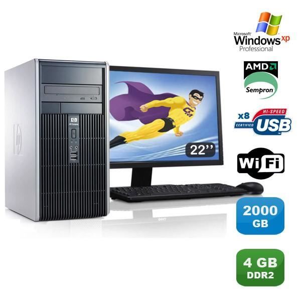Lot PC HP Compaq DC5750 Tour AMD Sempron 2Ghz 4Go 2000Go WIFI XP Pro ...