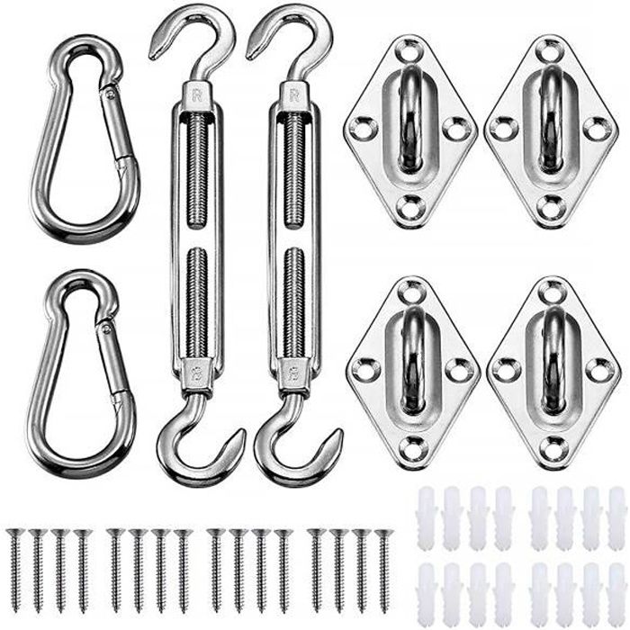 Kit de fixation pour voile d'ombrage robuste en acier inoxydable ...