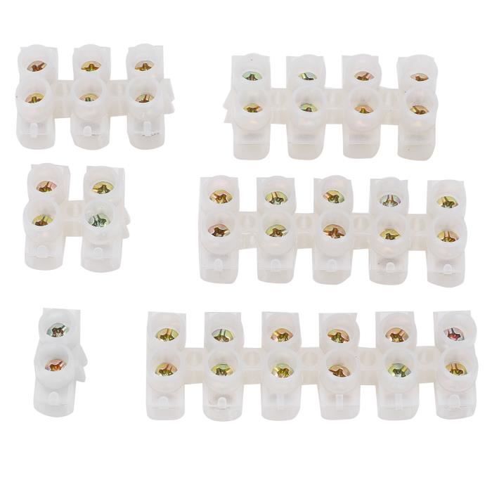 Qiilu connecteurs borniers 60Pcs bornier PA et laiton matériel ignifuge ...