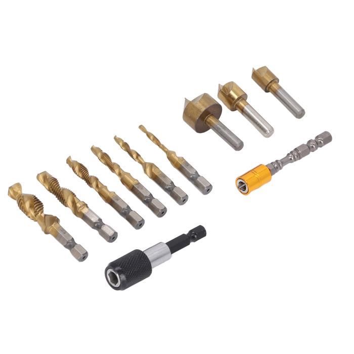 Qiilu outils de forage de chanfrein pour le travail du bois 11 pièces ...