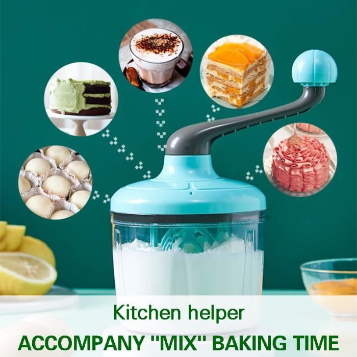 Mini batteur à oeufs à manivelle semi-automatique domestique, batteur à ...