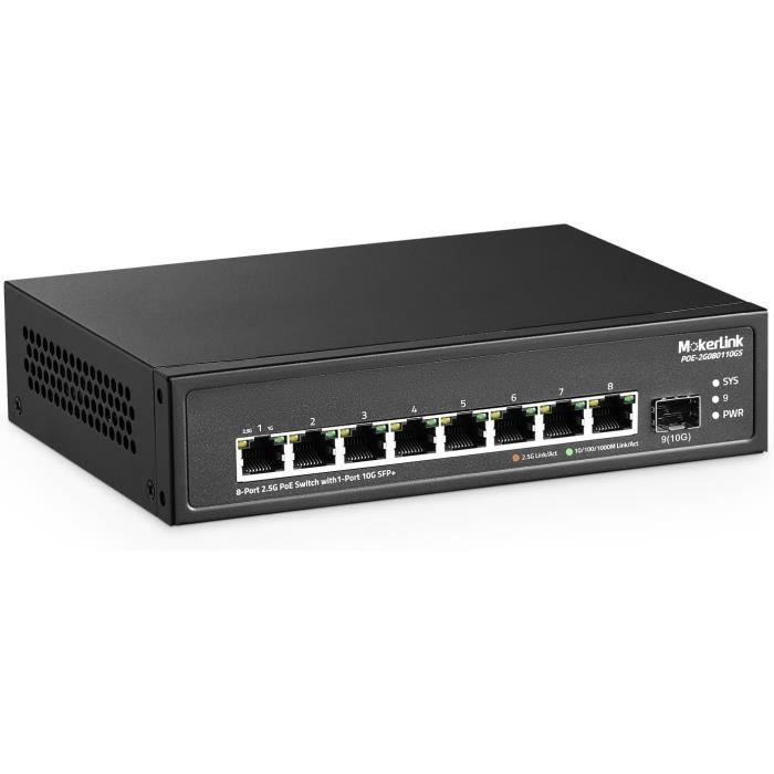 8-Port 2.5G Poe Switch With 10G Sfp+ Slot, 8 Base-T 2.5G Ports, 10-100 ...