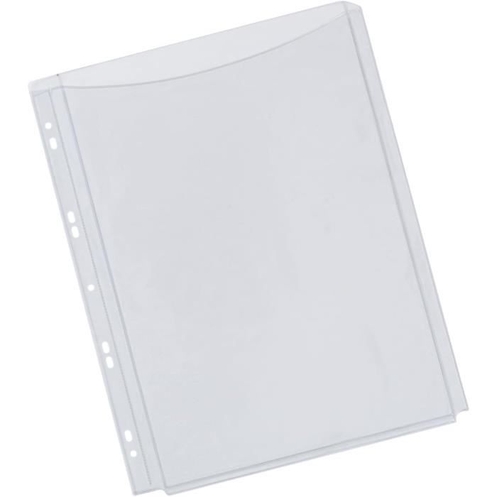 Q-Connect 40855 Pochette PVC Perforé Soufflet Plan A4 18-100e Lot de 5 ...