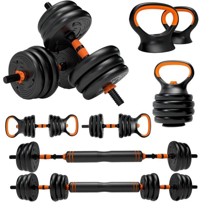 Ensemble D'haltères de poids Réglables 20KG avec Haltère Kettlebell ...