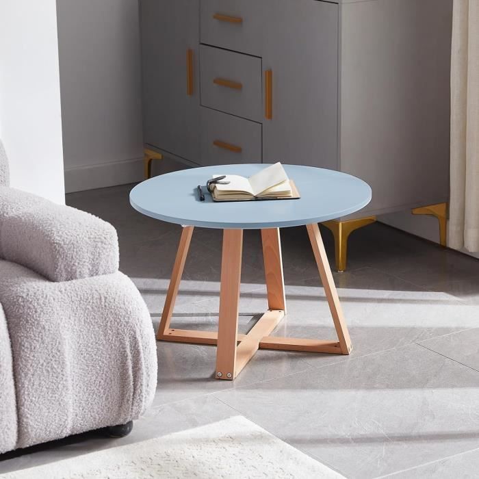 LuxNook Table Basse Ronde, 60 * 40cm,Table de Salon, Finition Mate ...