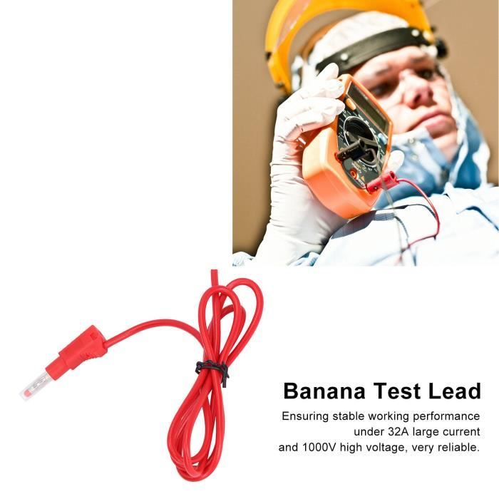 Câble de test Banana Test Lead 4mm en laiton PE Shell 32A 1000V (rouge ...