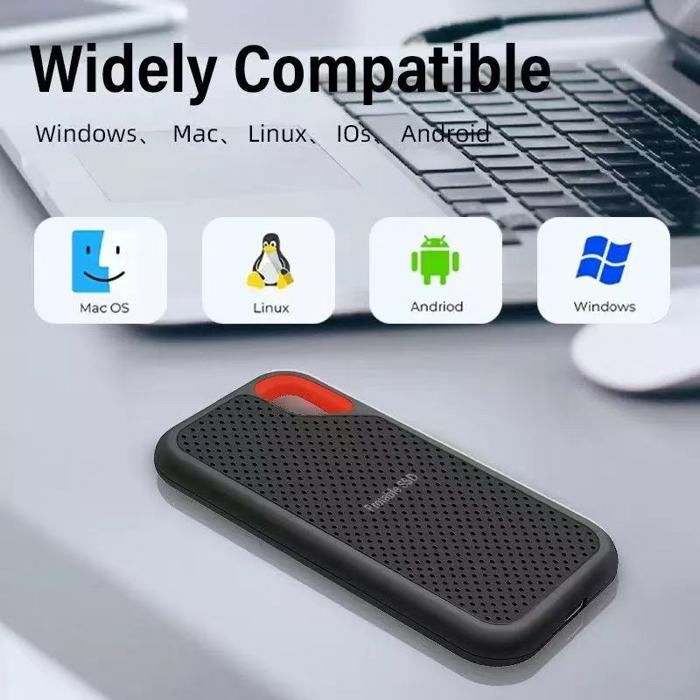 Disque Dur Externe SSD Portable HDD 2To 2TB avec OTG Adaptateur Type-C ...