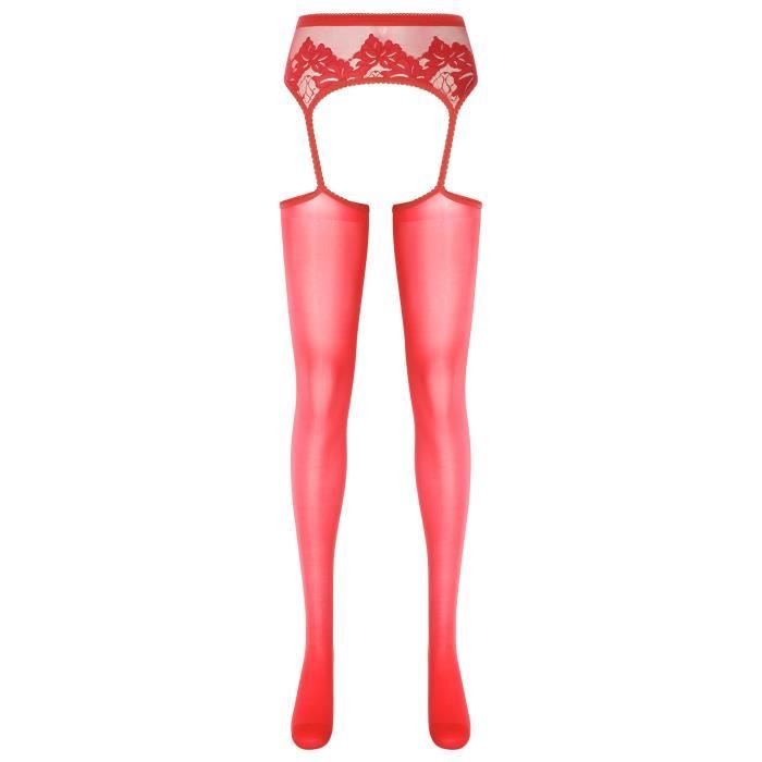 Iixpin Femme Collant Ouvert Entrejambe Dentelle Stockings Floral Lace