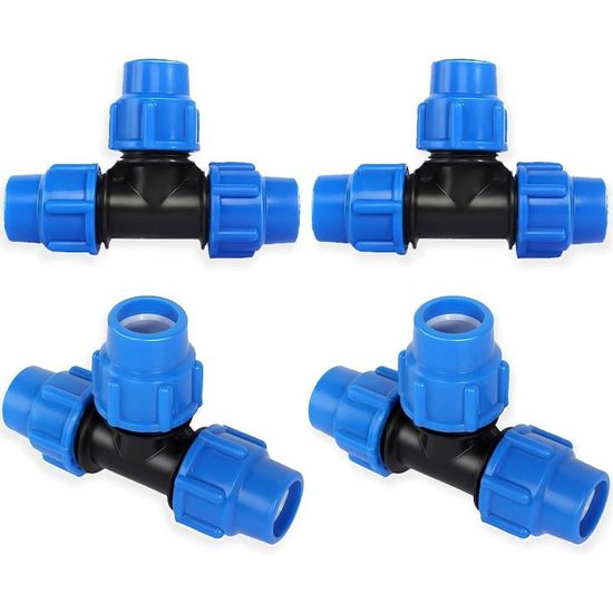 TRAHOO-Raccords de Tuyau D’Eau en T, Raccord de Plomberie de Compression, 25mm Raccord en PP ...