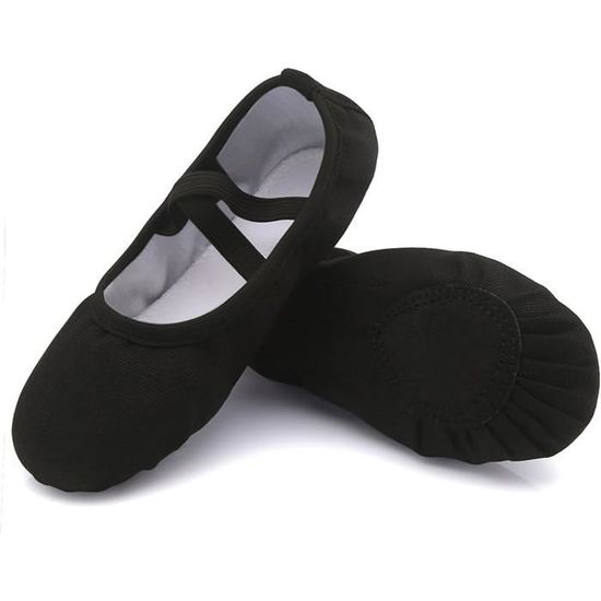 DanseChaussures-Chausson Danse Classique Fille Toile Chaussons Ballet ...