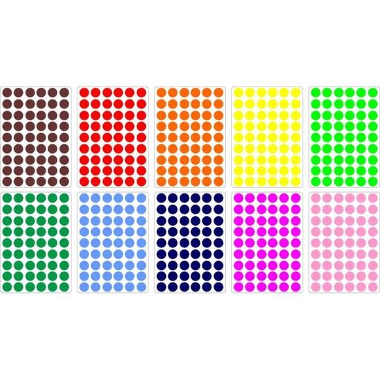 Lot 540x gommettes autocollantes multicolor mix 1,5cm scrapbooking ...