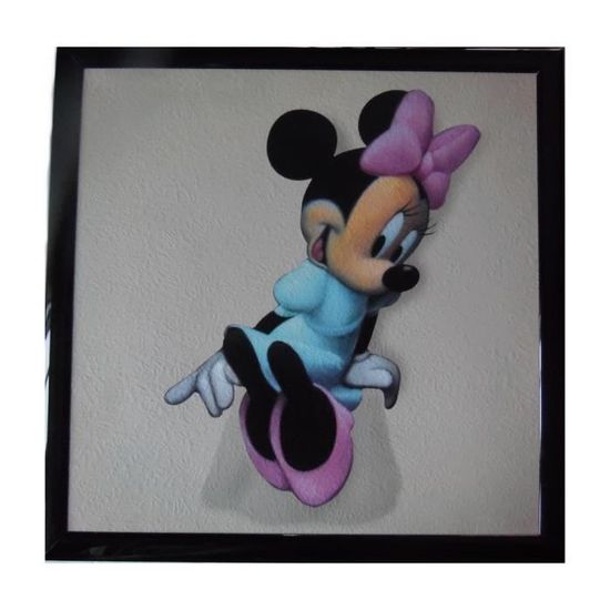 Tableau Minnie Disney Mickey cadre 23 x 23 cm - Cdiscount Maison