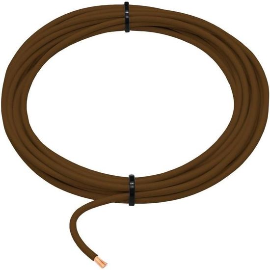 10M Flry Câble De Véhicule Brown 2,5Mm² Rond Câble Fil De Fer Toronné ...