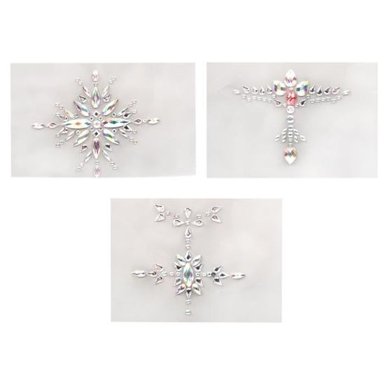 Cuque Autocollant de poitrine de strass 3 pièces strass poitrine ...