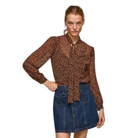 Blouse Manches Longues Femme Pepe Jeans Luli Pirnt Brick M Brick