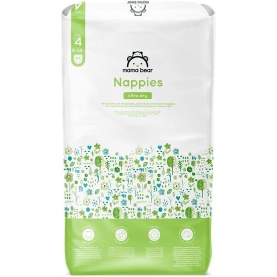 Couches Bébé Ultra Absorbantes, Taille 4 (8-14 Kg), Blanc , 84 Unités ...