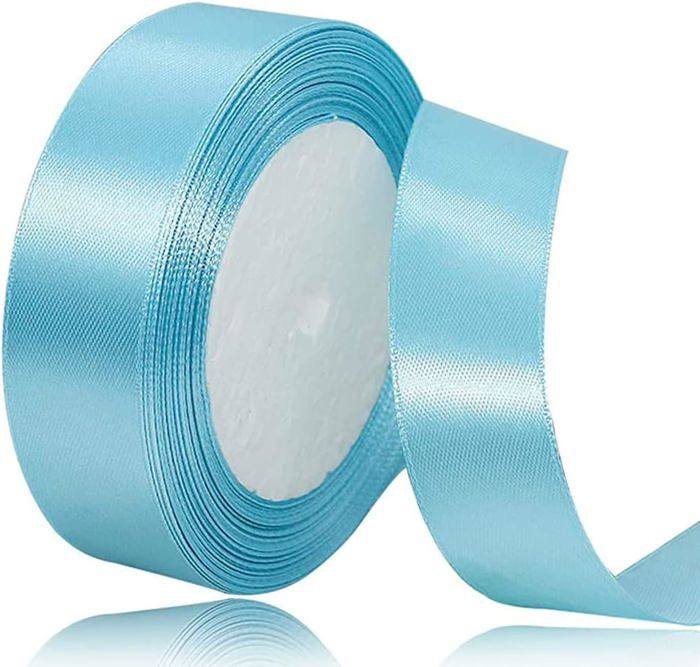 Ruban de Satin Bleu Ciel 25mm x 22m, Ruban Satinée pour Emballage ...
