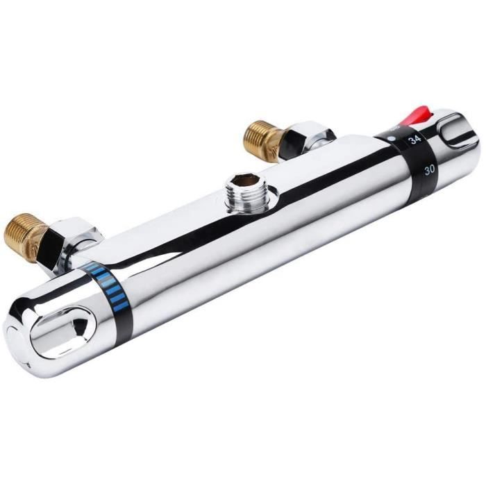 Mitigeur thermostatique en laiton Thermostat de douche mural Mitigeur ...