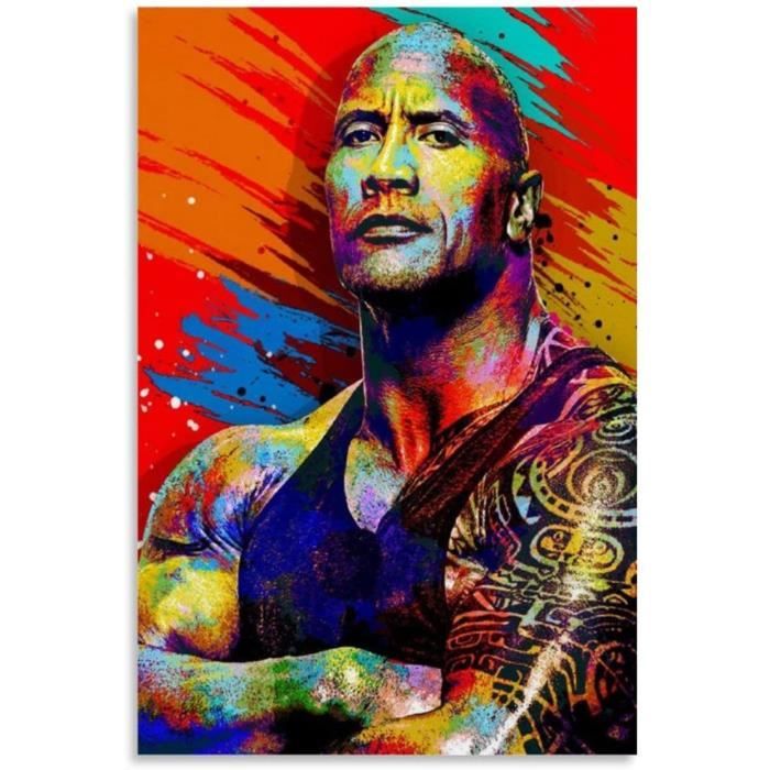 Dwayne Johnson Pop Art Toile Poster et Art Mural Impression Moderne ...