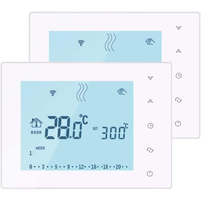 Beok BOT-X306 Thermostat sans fil avec récepteur pour chaudière à gaz, écran programmable à ...