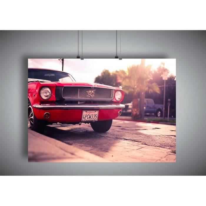 Poster Ford Mustang 1969 Warm Classic Red Car Wall Art - A3 (42x29,7cm ...