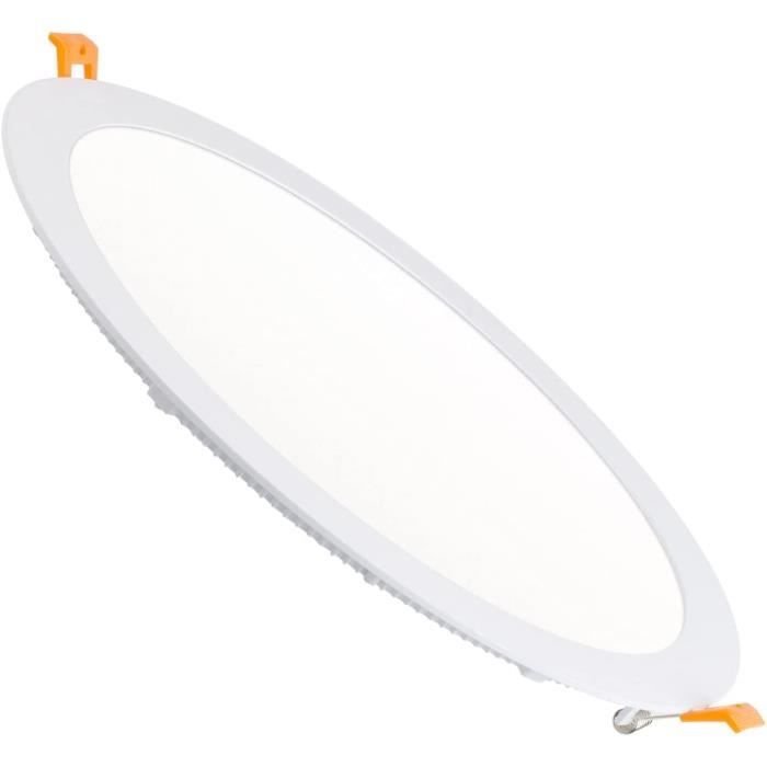 Dalle LED Downlight Spot Encastrable Ronde Extra-Plate 24W Coupe Ø 280mm Blanc Froid 6000K ...
