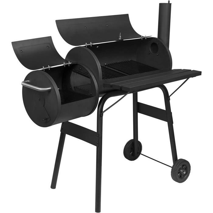 Barbecue à Charbon sur Pied BBQ de Bois avec 2 Roues pour Camping Pique ...