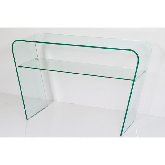 Eta Itamoby table console en verre courbé - Cdiscount Maison