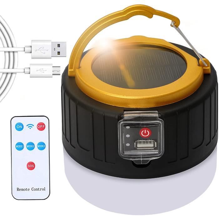 Lantern camping led usb rechargeable solar powered portable lampe ...