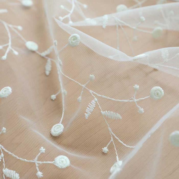Photophore - Lanterne A Bougie OWKCZ Floral Embroidered Sheer Curtain ...
