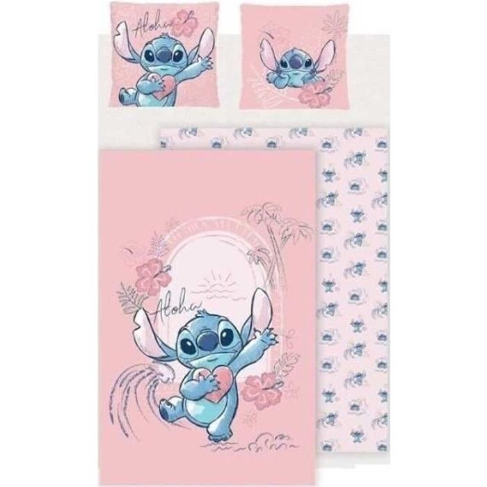 Parure de Lit - DISNEY - Stitch Aloha - Coton 100% - 240x220 cm - 2 ...