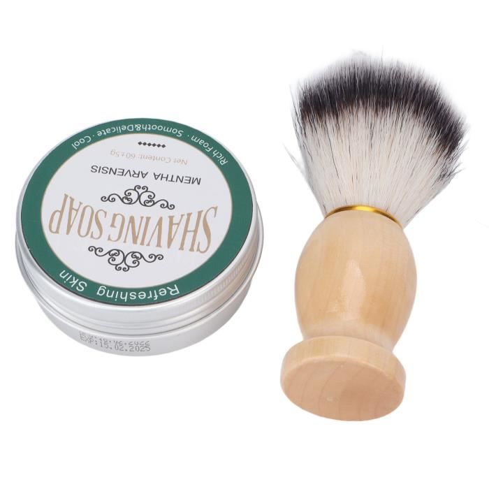 2 pièces 60g savon à raser parfum menthe adoucissant barbe savon à ...
