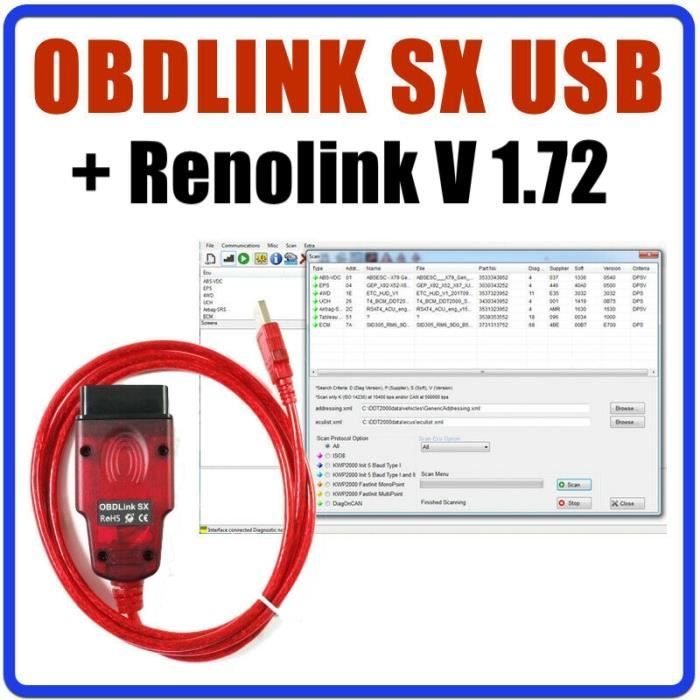 ScanTool OBDLINK SX USB + RenoLink V 1.72 - Diagnostic Pro compatible ...
