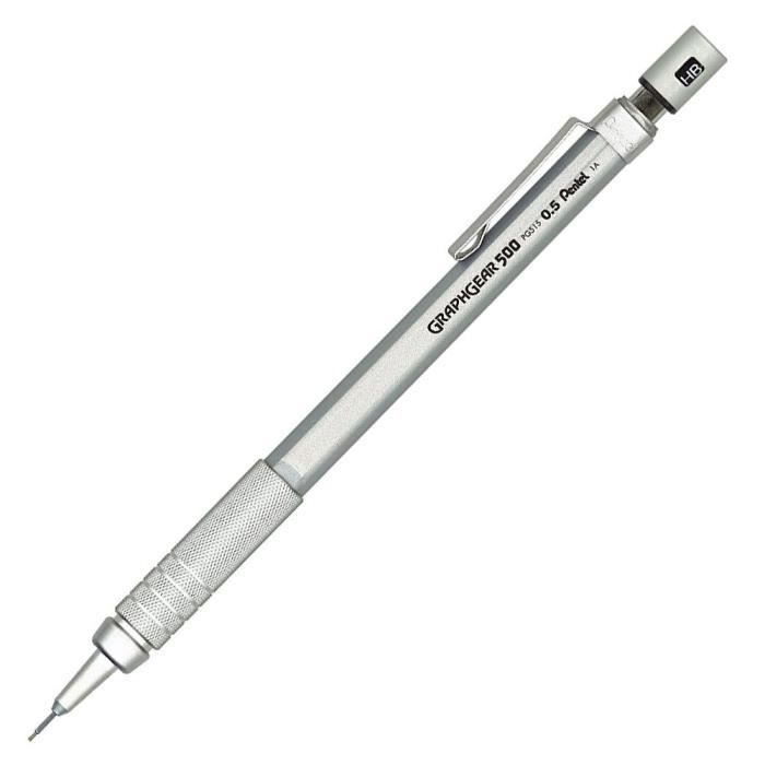 Pentel Graphgear 500 Lot de 12 Porte-mines 0,5 mm avec Canon fixe 4 mm ...