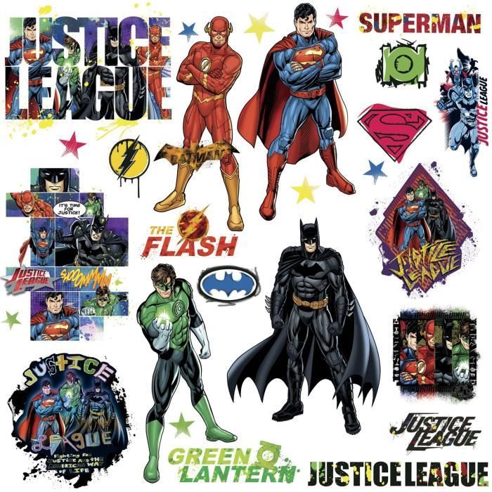 Stickers - DC Comics - Justice League - 25,4CM x 45,7CM ...