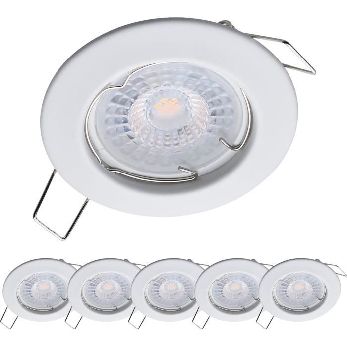 Sedan Lot de 6 spots LED encastrables avec module LED 4,8 W 4000 K 230 V 380 lm Blanc chaud 110 ...
