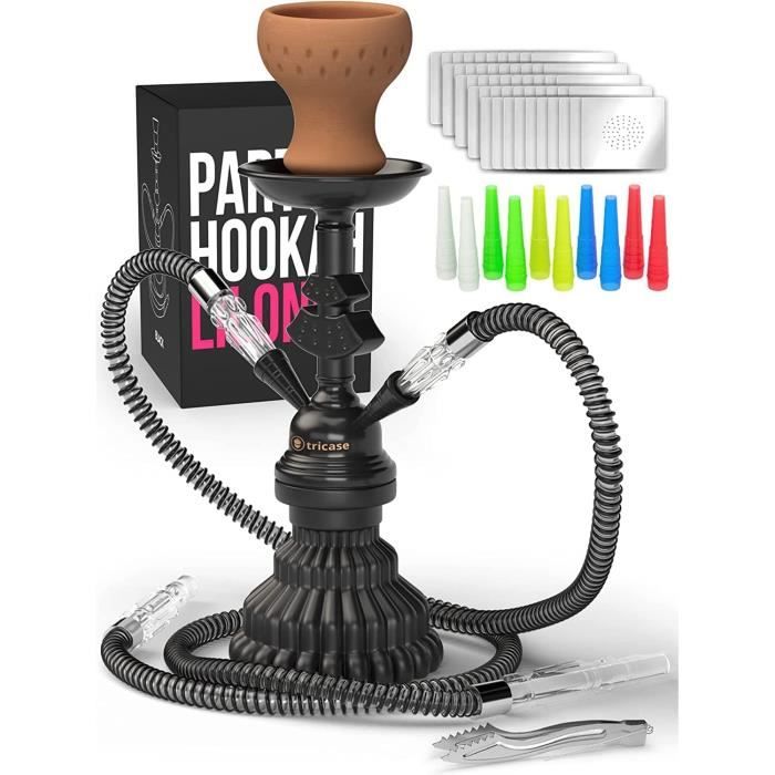 Chicha kit complet le noir 2 Tuyaux Narguilé - Chicha petite LilOne ...