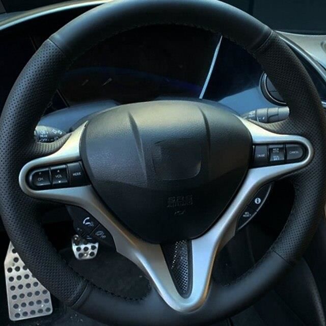 COUVRE-VOLANT,Black Thread--Housse de volant de voiture en cuir ...