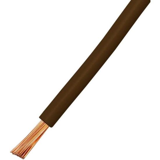 10M Flry Câble De Véhicule Brown 2,5Mm² Rond Câble Fil De Fer Toronné ...