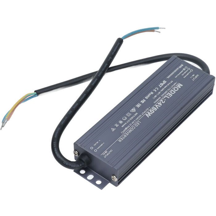 Transformateur d'alimentation LED étanche - ZOR® - IP67 - 60 W - AC170 ...